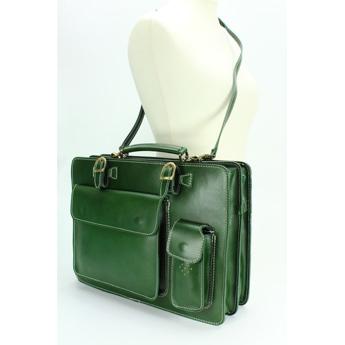 BELLI Design Bag "Verona" Leder Businesstasche grün - Belli Shop - Ih