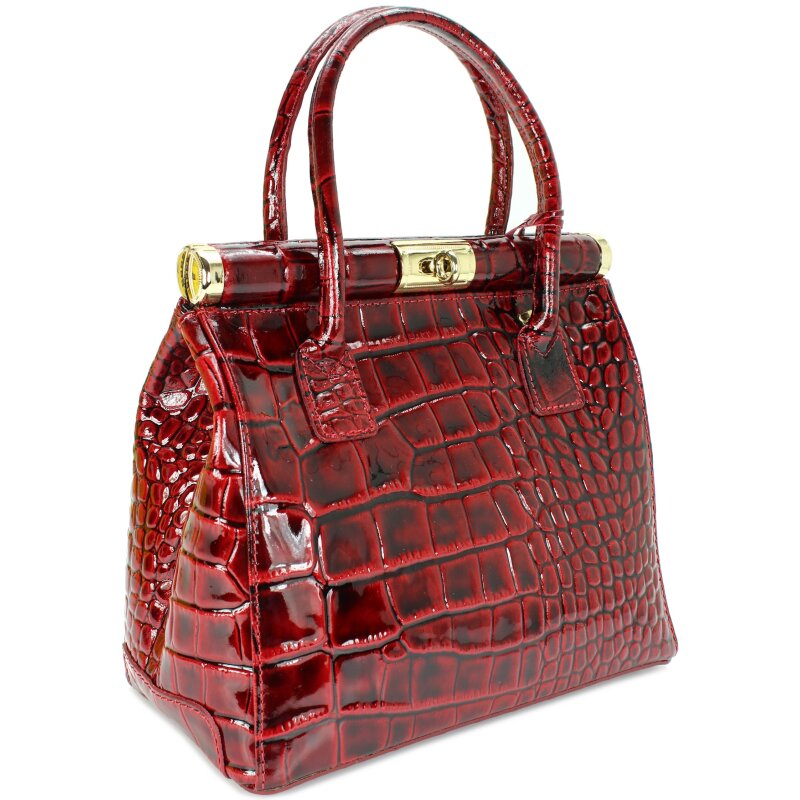 BELLI "The Bag L" Ledertasche bordeaux lack kroko - Belli Shop - Ihr