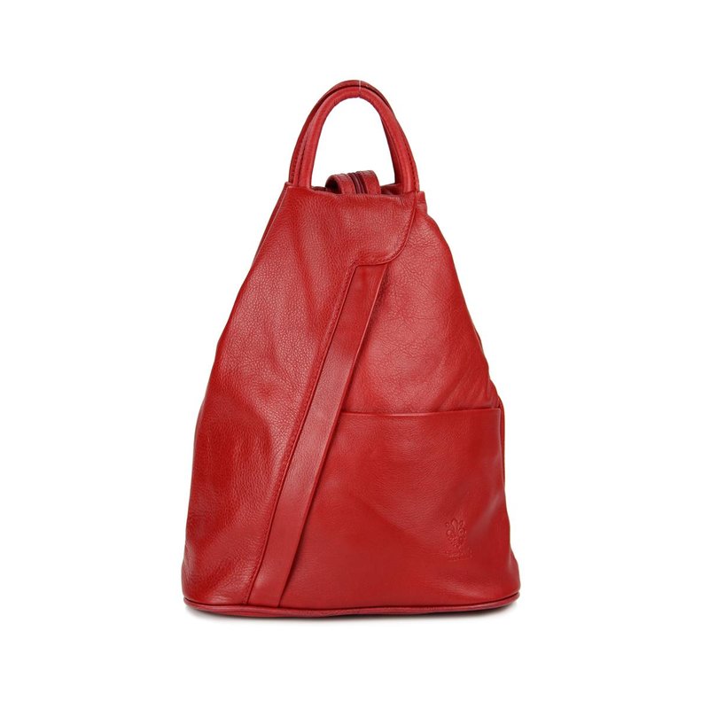 BELLI "City Backpack" leichter Leder Rucksack rot - Belli Shop - Ihr