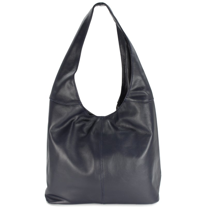 BELLI "Modena" mittelgrosser Nappaleder Shopper dunkelblau - Belli Sh