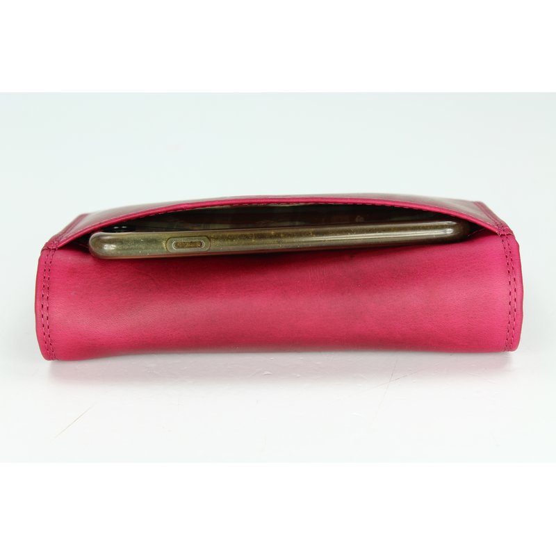 Hill Burry hochwertige große Vintage Leder Damen Geldbörse pink - Bel