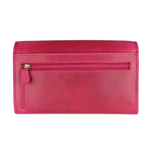 Hill Burry Vintage Leder Damen Geldbörse Portemonnaie pink 77701 - Be