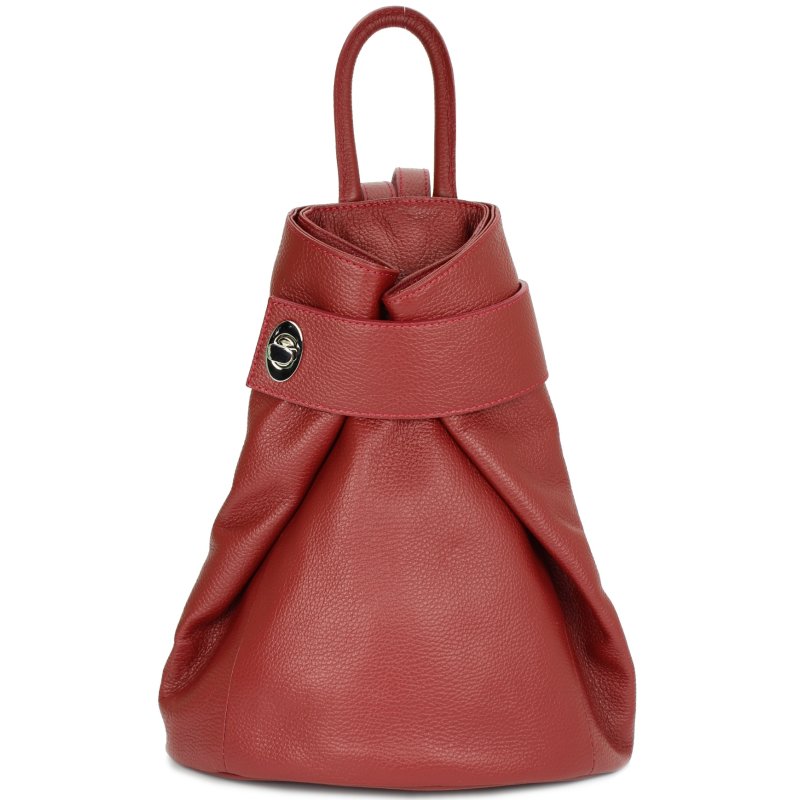 BELLI "City Backpack II" mittelgroßer Damen Leder Rucksack in rot - B